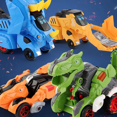 Buy 2 In 1 Dinosaur Truck Transformation Diecast Car Toy Impact Car ...