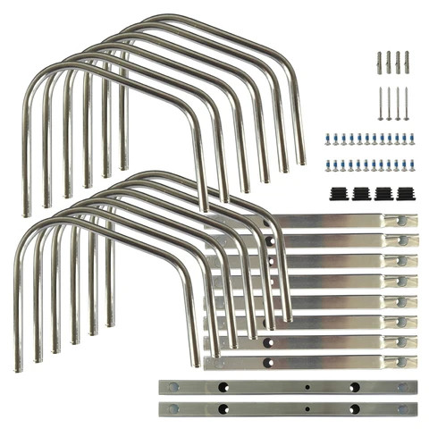 Buy 6 Frames Bike Stand Galvanized Steel Bicycle Outdoor Floor Parking ...