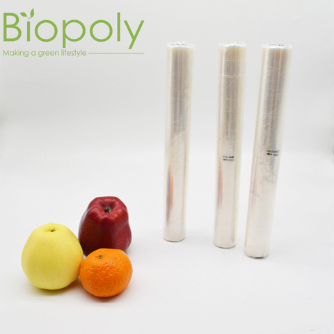 Buy 100% Biodegradable And Compostable Food Packaging Pla Wrap Food Grade Fresh Cling Film from ...