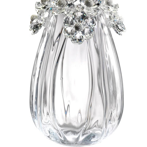 Buy Bloom Vase Drop Optical Glass Vase With Crystal Flowers Hand Made ...