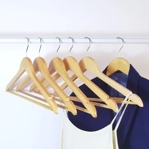 Buy China Customized Factory Clothes Hangers Wood Basics Non Slip ...