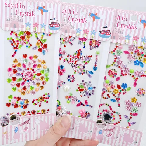 Buy Crystal Diamond Sticker Sheet Gem Rhinestone Scrapbook Car Stickers ...