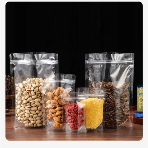 Buy Custom Self-sealing Transparent Plastic Bag Resealable Zipper Grain ...