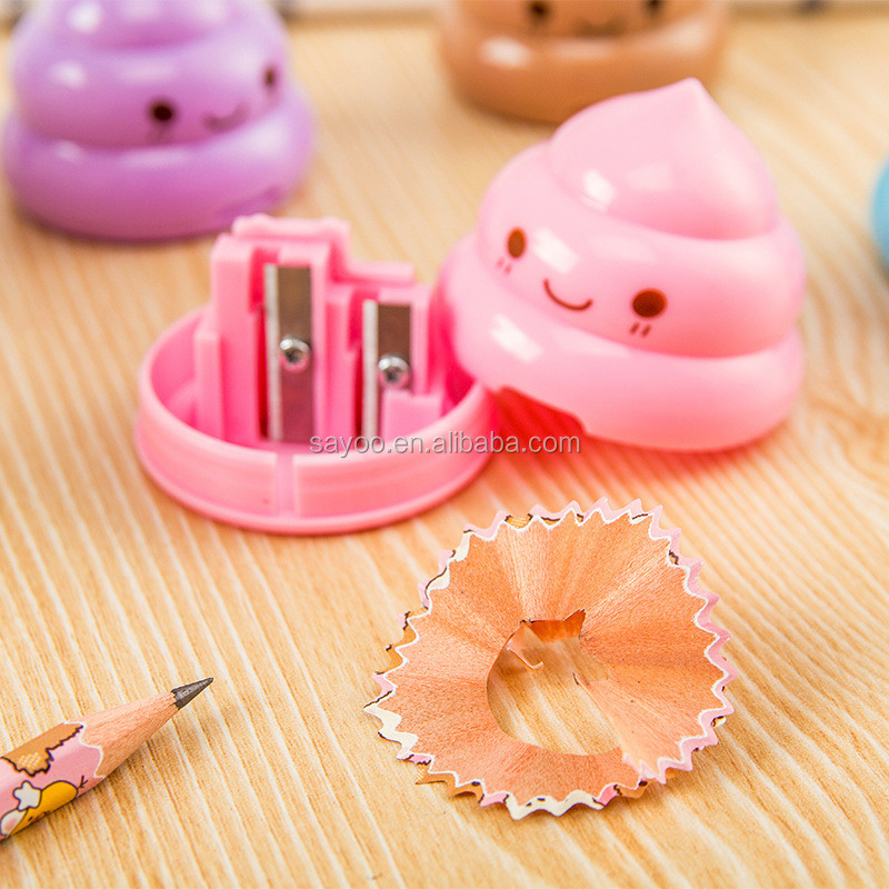 Buy Funny Cute Double Hole Poo Plastic Pencil Sharpener from Yiwu Sayoo ...
