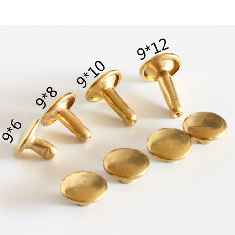 Buy Gold Color Solid Brass Double Cap Rivet For Leather from Huizhou ...