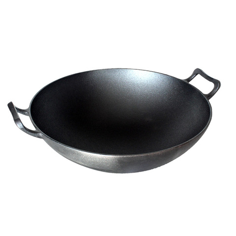 Buy High Quality Chinese Pre-seasoned Cast Iron Wok Pan With Double ...