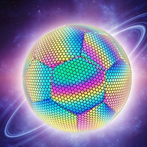 Buy Holographic Reflective Soccer Ball Luminous Footballs Glow In The ...