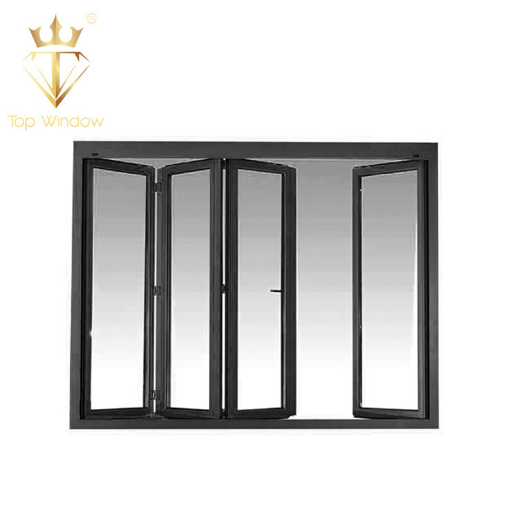 Buy Horizontal Folding Window Soundproof Thermal Break Aluminum Glazing ...