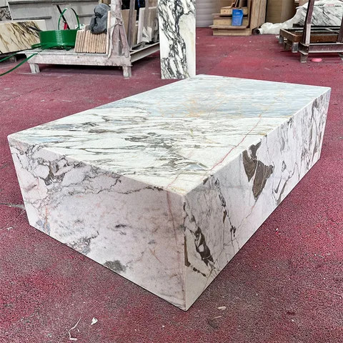 Buy Kings-wing Natural White Marble Coffee Table Wholesale Custom Side ...