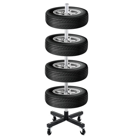 Buy Manual Push Wheel Tree Car Wheel Tire Holder Rack Rim Storage Stand ...