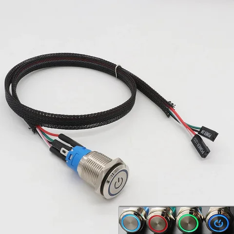 Buy Metal Button Switch Wire For Pc Host Start Power Sw Button Switch ...