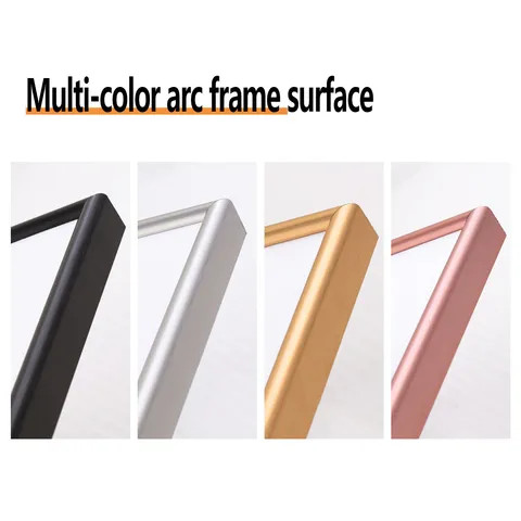 Buy Modern Mirror Frame Simple Narrow Edge Arc Aluminum Alloy Picture Frame Decorative Poster ...
