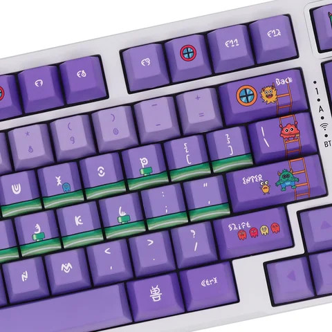 Buy Monster Family Keycaps Purple Cute Cherry Profile Keycap 139/151 ...
