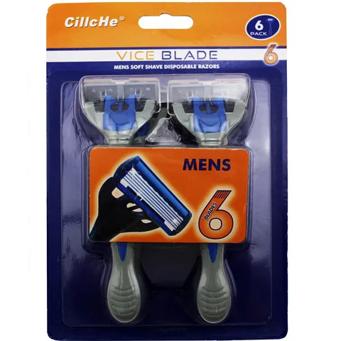 Buy Six Blade Pivot Head Super Stainless Steel Disposable Shaving Razor ...