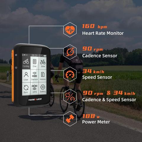 Buy Thinkrider Gps Smart Bike Computer Ant+ Ble Power Meter Support Lcd ...