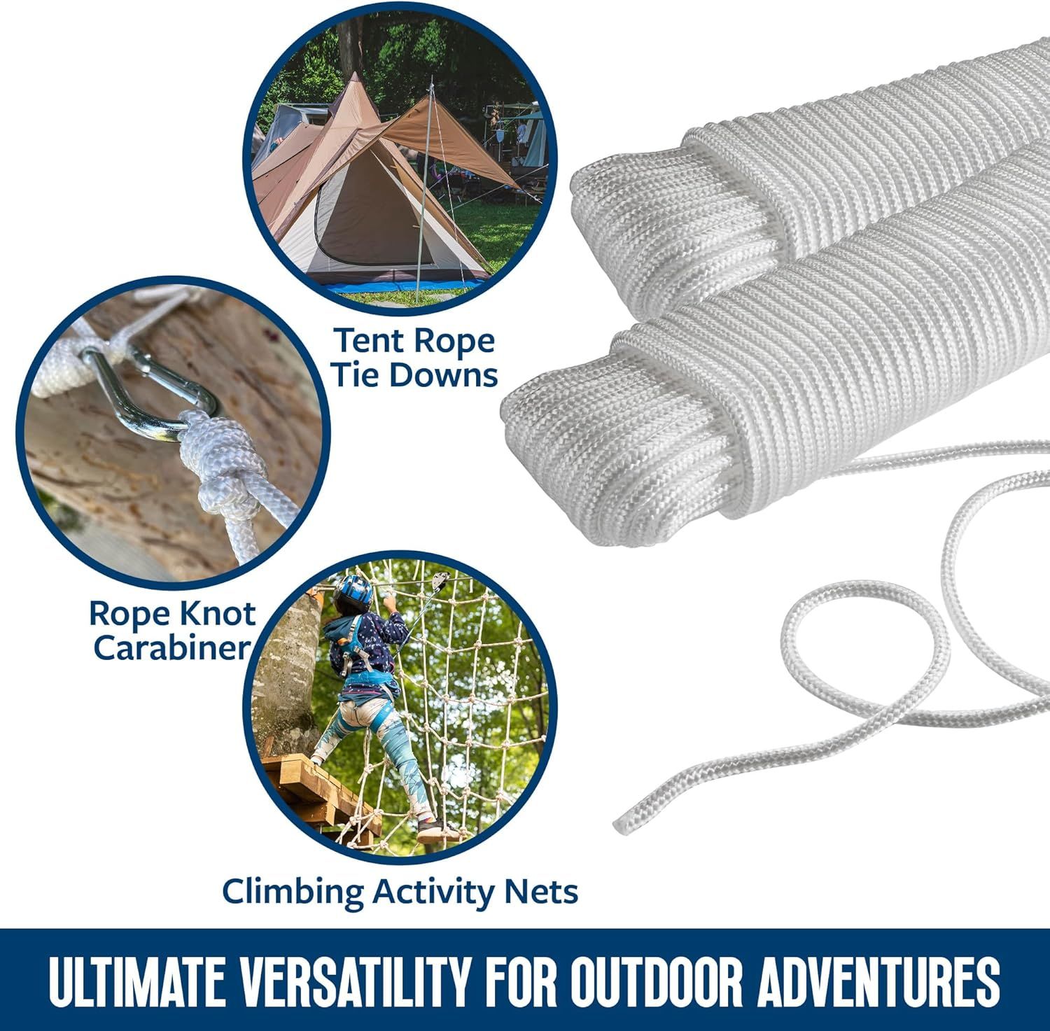 Buy 1/2" X 150' Double Braid Nylon Anchor Line With Stainless Steel ...