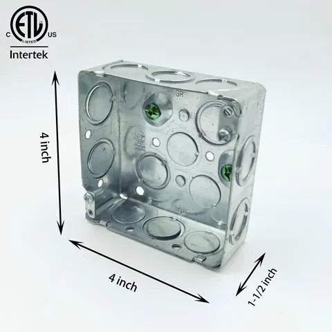 Buy 4x4 Square Conduit Junction Box Metal Wall Box With Concentric ...