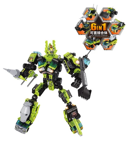Buy 6 In1 Engine Mecha Robot Combination Building Bricks Creative ...