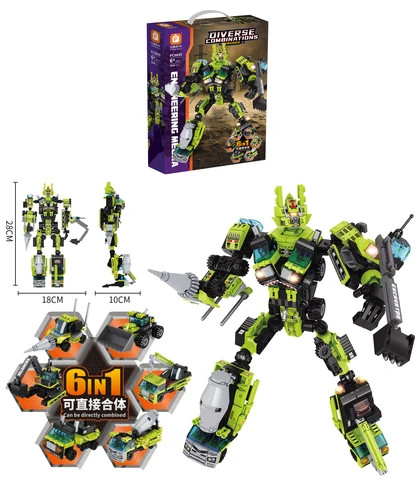 Buy 6 In1 Engine Mecha Robot Combination Building Bricks Creative ...