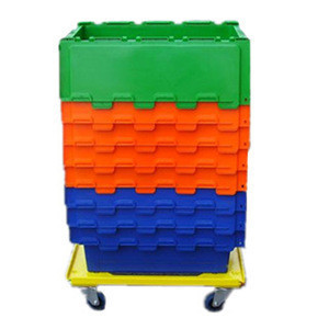 Buy 65l Attach Lid Stackable Plastic Storage Boxes With Wheels from ...
