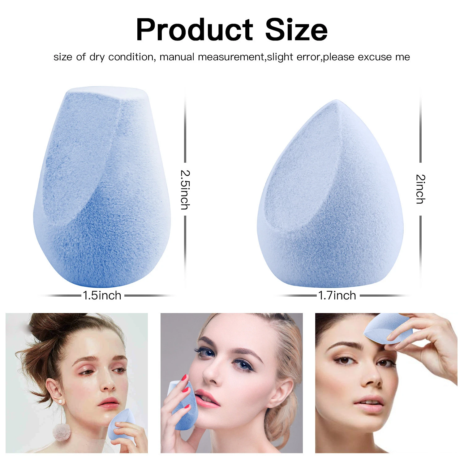 Buy Amazon Hot Selling Wedge Makeup Sponge Latex Free 24 Cut Small ...