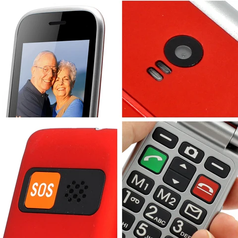 Buy Cf241a Red 2.4inch Good Keypad Phone Unlocked Big Button Mtk Flip ...