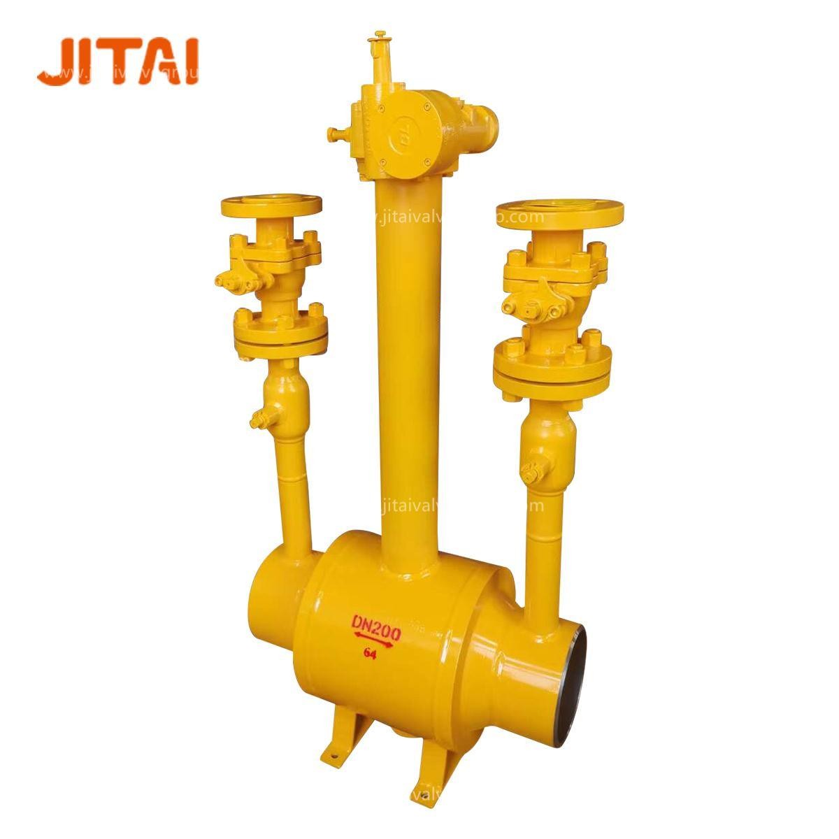 Buy Cs Long Stem 3 Inch Welded Ball Valve With Drain Port from JITAI ...