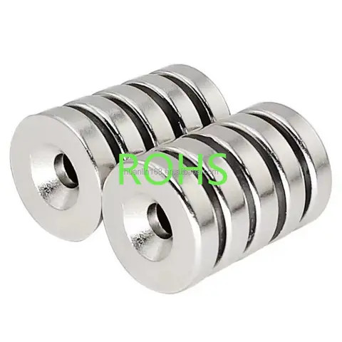 Buy Custom Countersunk Neodymium Magnet Nickel Disc N35 N42 N48 N52 ...
