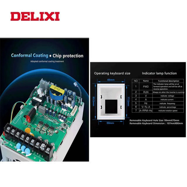 Buy Delixi 11kw 380v 50hz 3 Phase Output Vfd Solar Inverter With Mppt ...