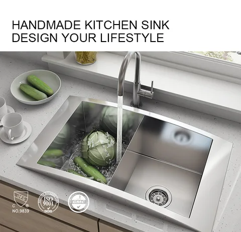 Buy European Style Outdoor Hand Made Stainless Steel Double Bowl Wash ...