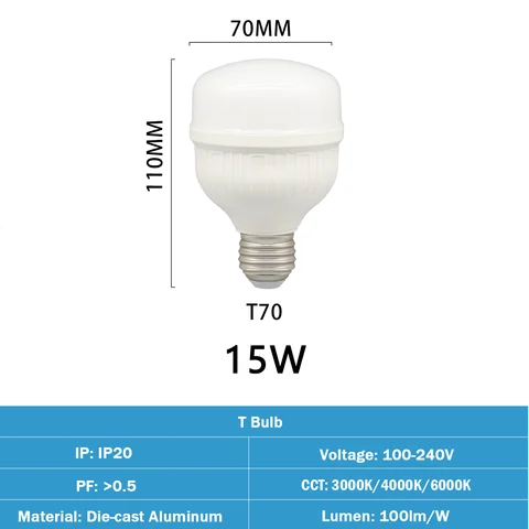 Buy Factory New Led T Bulb Super Brightness 15w Ic Driver 1500lm Ip20 ...