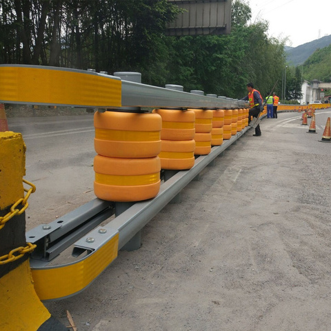 Buy Highway Safety Roller Guardrail Eva Material Rolling Barrier Double ...