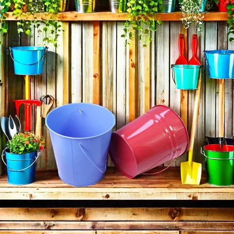 Buy Mini Colorful Food Packaging Bucket Toy Gifts Small Pail Galvanized ...
