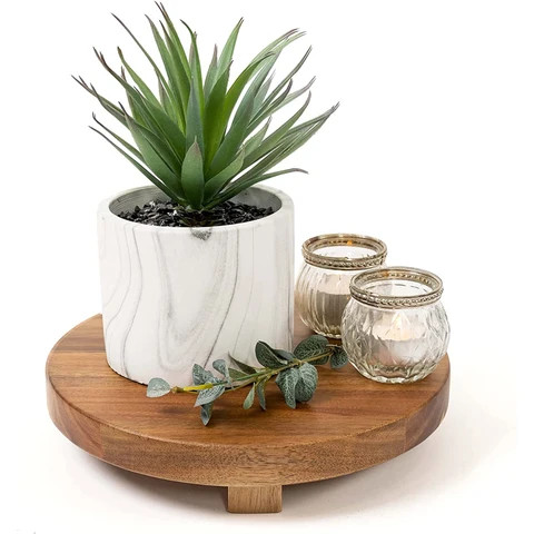 Buy Modern Round Wooden Household Storage Rack Sustainable Plate Dish ...