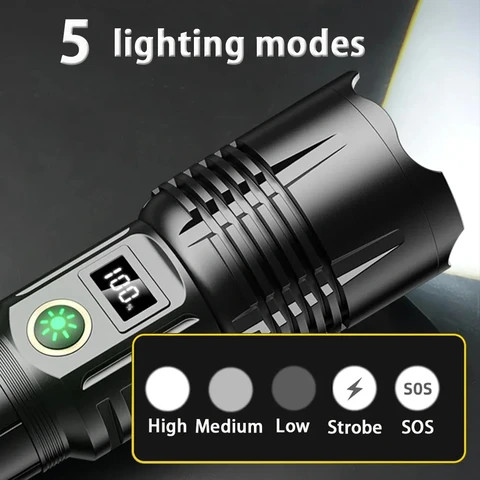 Buy Portable Rechargeable Led Flashlight Telescopic Zoom Waterproof ...
