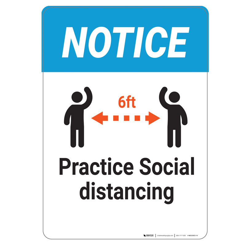 Buy Practice Social Distancing Wall Sign Sticker from Shenzhen Enjoy ...