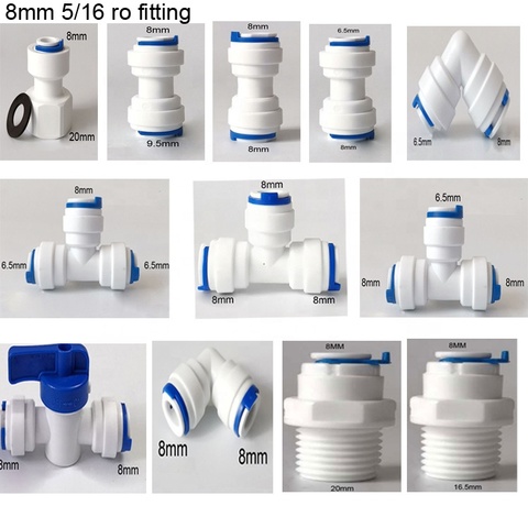 Buy Reverse Osmosis Ro Water System Fitting 1/4" 3/8" Inch 8mm Od Hose ...