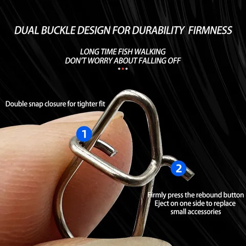 Buy Stainless Steel Fishing Snap Fastener Double Lock Crank Bait Snap ...