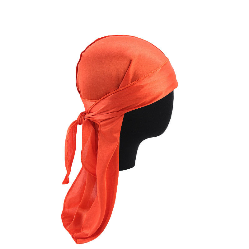 Buy Thicker Bigger Section Simulation Silk Durags Pure Color Head Cap ...