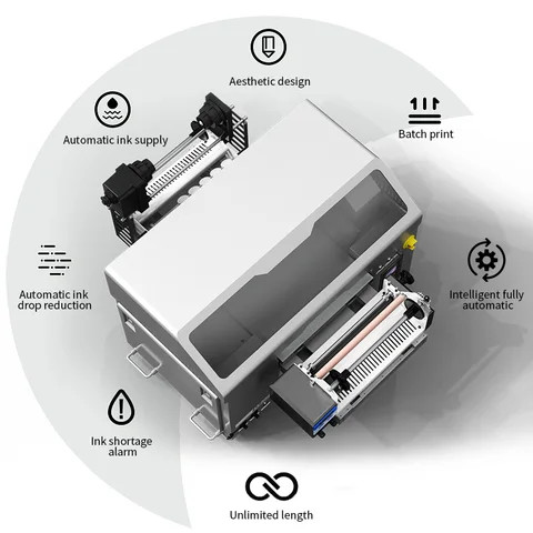 Buy Two Print Heads Gold Foil Label Printing Machine Roll Printer A3 ...