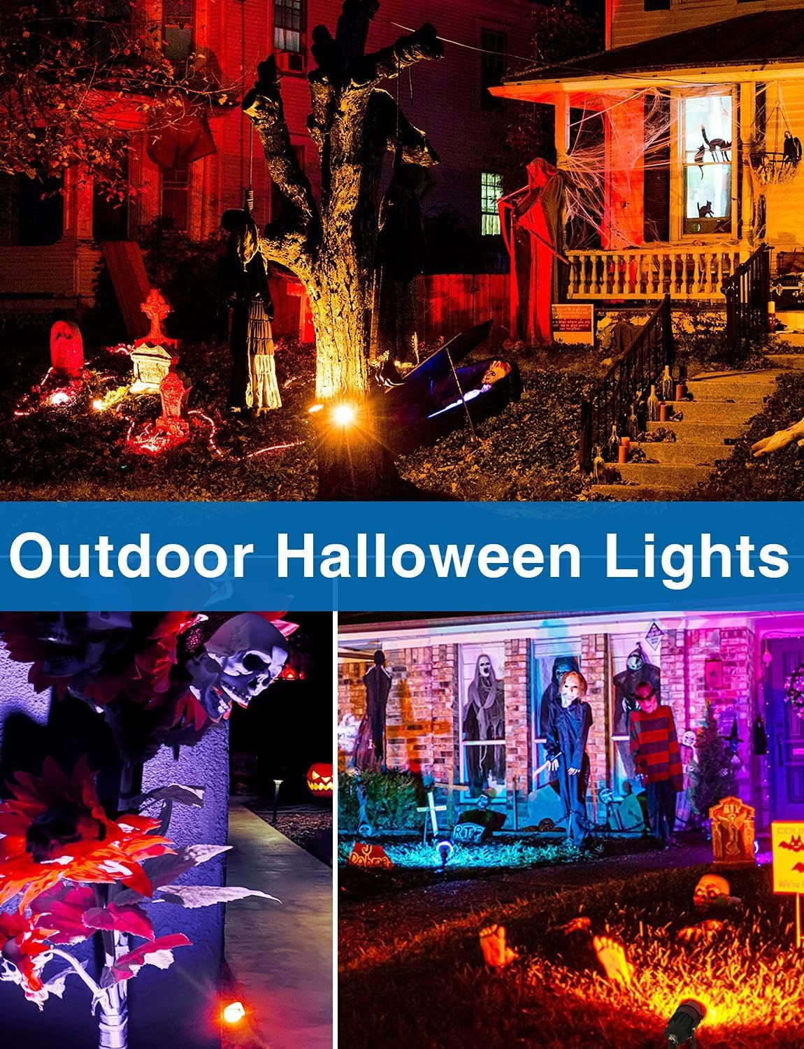 Buy Sunvie Halloween Spotlight Outdoor 120v Led Spot Lights Outdoor 12w ...