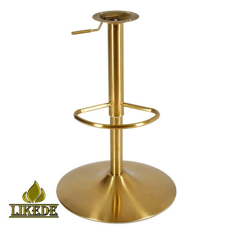 Buy Gold Metal 304# Stainless Steel Trumpet Circle Round Bar Stool Base ...