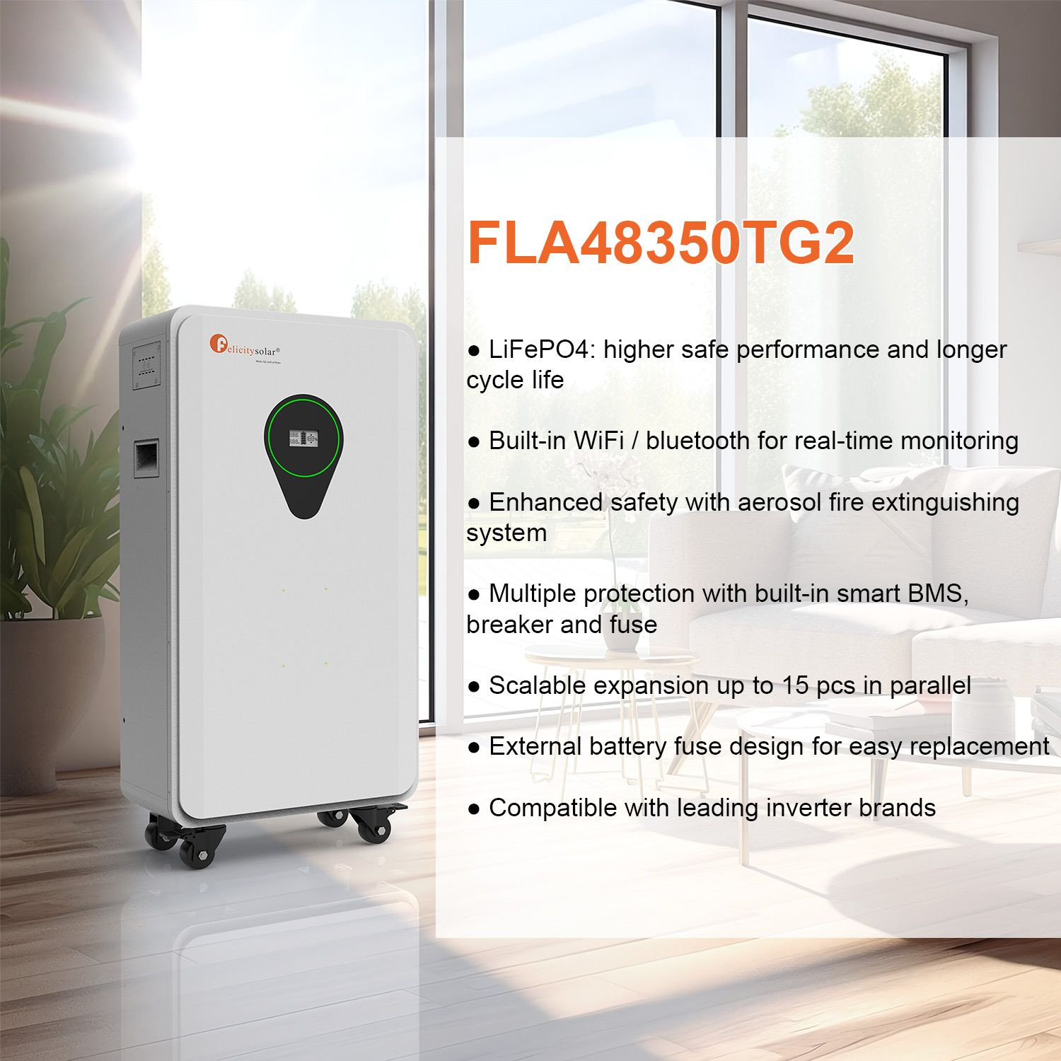 Buy Felicitysolar 51.2v Lifepo4 Battery Pack Fla48350tg2（17.5kwh） from ...