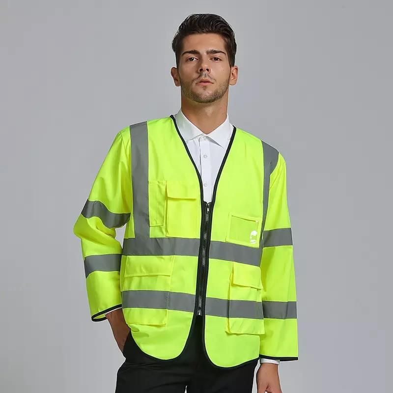 Buy Long Sleeve Safety Reflective Vest Construction Reflective Safety ...