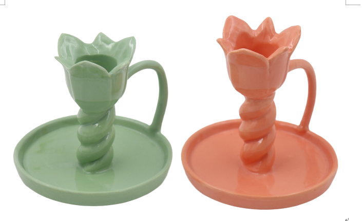 Buy New Candlestick Ceramic Candlestick Colorful Flower Shaped ...