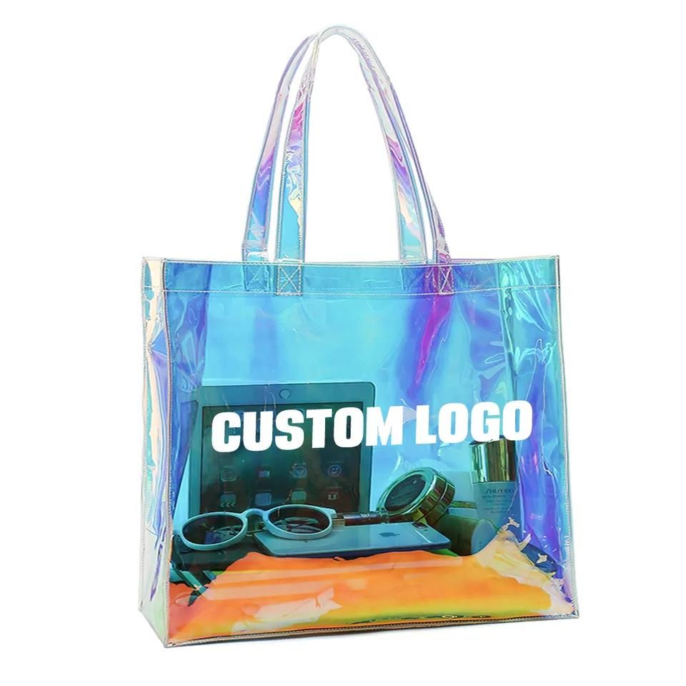 Buy Custom Printed Logo Pvc Shoulder Hologram Tote Bag from Texcher ...