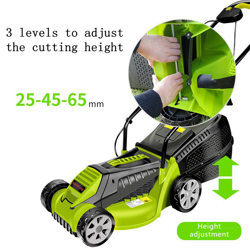 Buy 1600w Powerful Electric Lawn Mower Hand Push Home Lawn Mower from ...