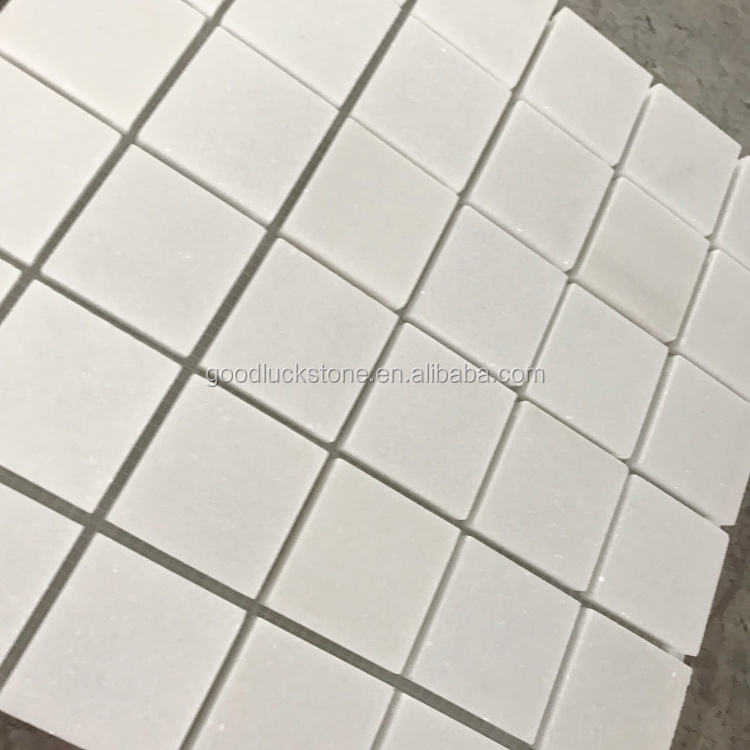 Buy 48mm Square 2 Inch Thassos White Marble Mosaic Tile For Wall Decoration from Xiamen Good ...
