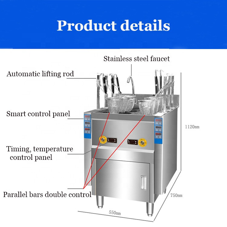 Buy 6 Heads Automatic Lift-up Gas Noodle Cooker Commercial Industrial ...
