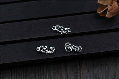 Buy 925 Sterling Pure Silver Diy Necklace Bracelet Ring Buttons Hook ...